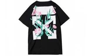 Off-White Floral Print Short Sleeve T-shirt