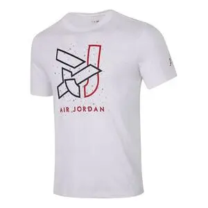 JORDAN Casual Sports Round Neck Short Sleeve - White