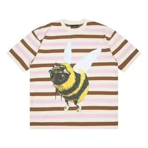 Drew House Bizzy T-shirt 'brown Stripe - Pink/brown