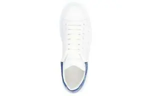 Alexander McQueen Oversized Sneaker With Croc Effect Detail - White/indigo