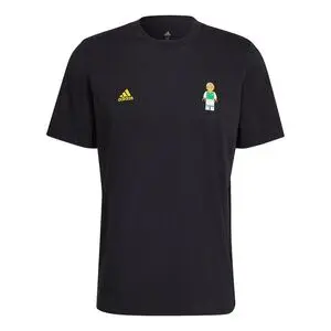 Adidas Printing Logo Round Neck Short Sleeve Black - Multi-color