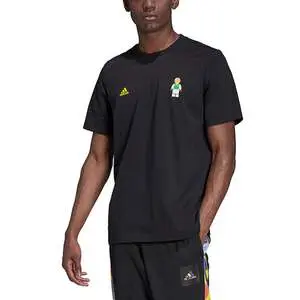 Adidas Printing Logo Round Neck Short Sleeve Black