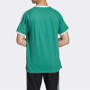 Adidas Originals 3-stripes Tee Casual Round Neck Loose Logo Stripe Short Sleeve - Green