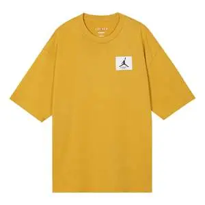 JORDAN Men's Air Jordan Fw22 Logo Label Loose Round Neck Short Sleeve Yellow T-shirt Default Color