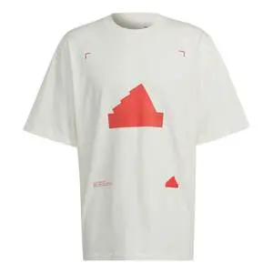 Adidas Ss22 Geometry Pattern Printing Casual Short Sleeve Jade White T-shirt - Multi-color