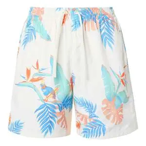 Nike Floral Print Drawstring Shorts - White/blue