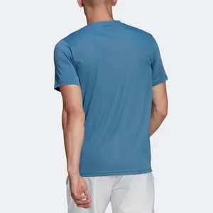Adidas Casual Breathable Solid Color Tennis Sports Short Sleeve Blue T-shirt - Multi-color