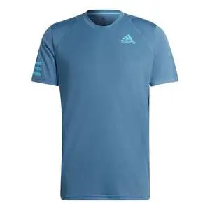 Adidas Casual Breathable Solid Color Tennis Sports Short Sleeve Blue T-shirt - Multi-color