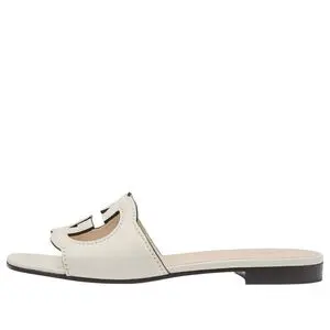 GUCCI Gucci Interlocking G Cut-Out Leather Slide Sandal