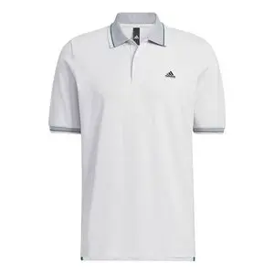 Adidas Logo Printing Straight Buckle Short Sleeve White Polo Shirt - Default Color