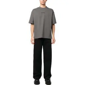Balenciaga Embroidered-logo Cotton T-shirt - Grey