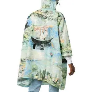 Off-White Painting Pattern Hooded Nylon Pullover Windbreaker