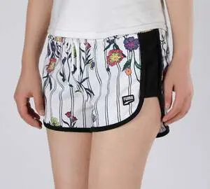 PUMA Floral Striped Knit Shorts - White