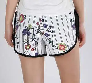 PUMA Floral Striped Knit Shorts - White