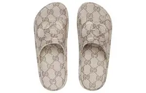 Gucci Gg Slide Sandal - Beige/ebony