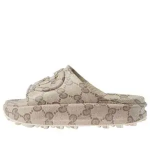 Gucci Gg Slide Sandal - Beige/ebony