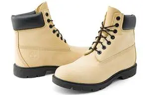 Timberland Classic 6 Inch Lace Up Waterproof Nubuck Boots - Yellow/black