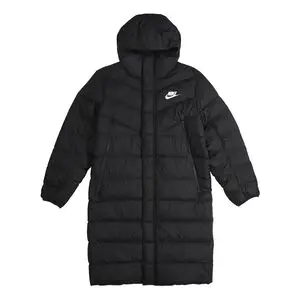 Nike Windrunner Down Fill Long Hooded Jacket - Black
