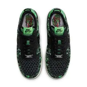 Nike Force 1 Crater Flyknit Next Nature Sneakers - Black/green/white