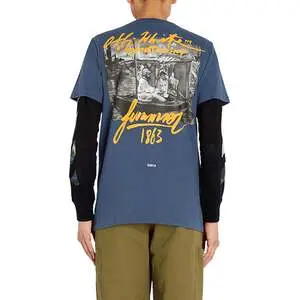 Off-White Cotton Short Sleeve Logo Normal Fit