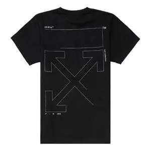 Off-White Unfinished Loose Round Neck Short Sleeve