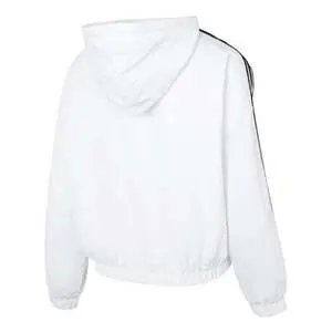 Adidas Essentials 3-stripes Woven Windbreaker Jacket - White/black