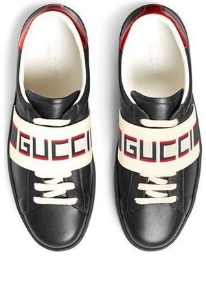 Gucci Ace Stripe Leather Low Top Sneakers