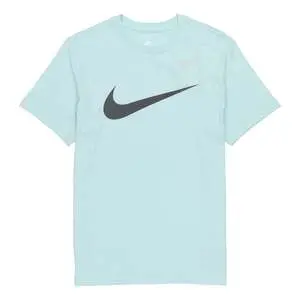 Nike Solid Color Large Logo Printing Round Neck Short Sleeve Light Green T-shirt