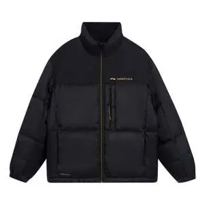LI-NING Essential Logo Down Jacket - Black/orange