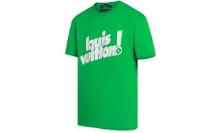 LOUIS VUITTON Round Neck Logo Alphabet Printing Classic Short Sleeve - Green