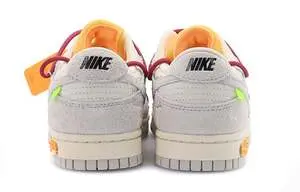 Nike X Off-white Dunk Low "lot 35 Of 50 - Gray/white