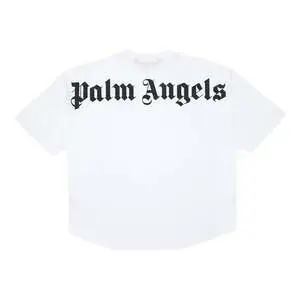 Palm Angels Ss21 Classic Logo Over Tee 'white Black