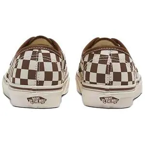 VANS Authentic Checkerboard Lace-up Sneakers - White/brown