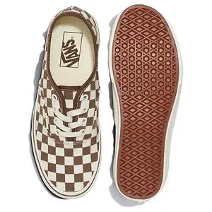 VANS Authentic Checkerboard Lace-up Sneakers - White/brown
