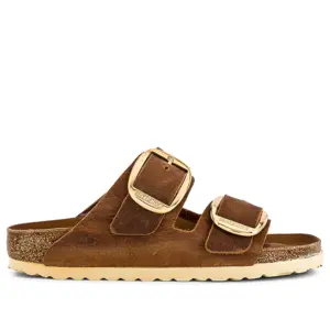 BIRKENSTOCK Arizona Big Buckle Oiled Leather Sandals - Cognac