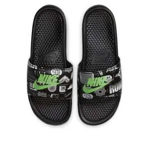 Nike Benassi Jdi Print Slide 'run To Tokyo - Black