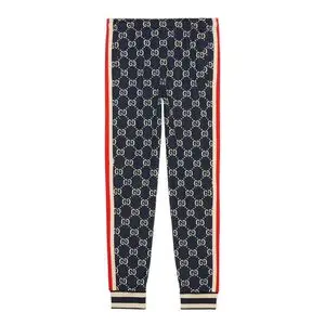 Gucci Gg Jacquard Jogging Trousers For - Blue