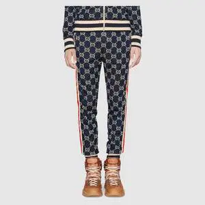 Gucci Gg Jacquard Jogging Trousers For - Blue