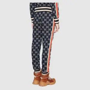 Gucci Gg Jacquard Jogging Trousers For - Blue