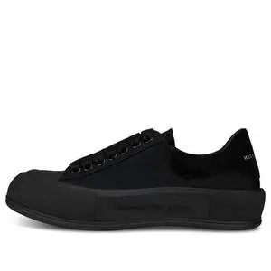 Alexander McQueen Deck Skate Plimsoll Lace Up - Black/black/black