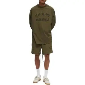 Fear Of God Fleece Soccer Short - Olive Green