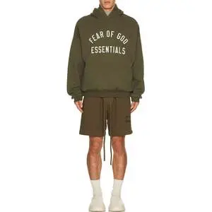 Fear Of God Fleece Soccer Short - Olive Green