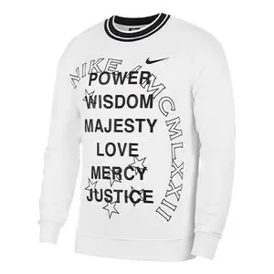 Nike Crewneck Pullover With Alphabet Graphic - White