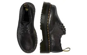 Dr. Martens 1461 Faux Fur-lined Metallic Platform Shoes - Black