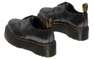 Dr. Martens 1461 Faux Fur-lined Metallic Platform Shoes - Black