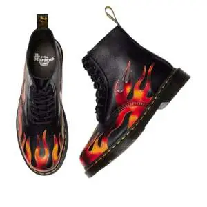 Dr. Martens 1460 Pascal Arcadia Boots With Flame Detailing
