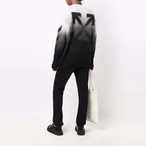 Off-White Gradient Wool Pullover Sweater - Black