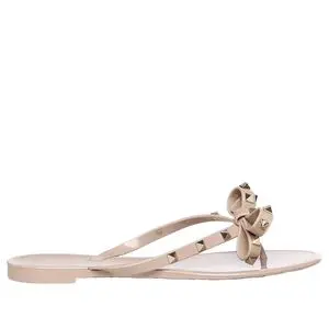 Valentino Garavani Rockstud Thong Sandals - Beige