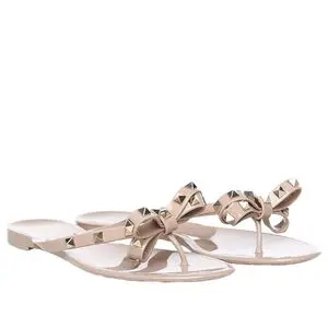 Valentino Garavani Rockstud Thong Sandals - Beige