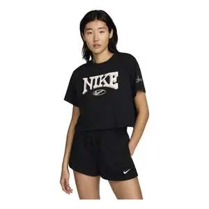 Nike Loose Short-sleeve Cropped T-shirt - Black